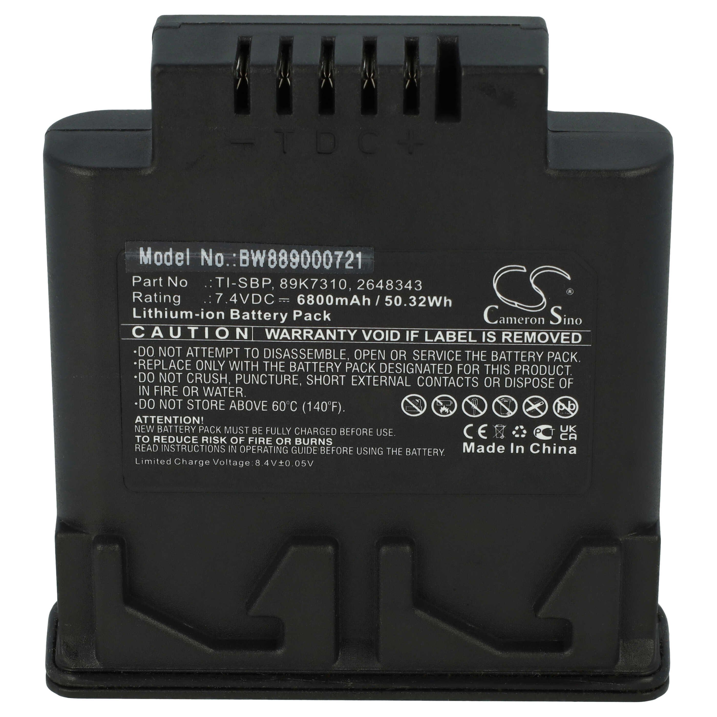 vhbw Ersatz für Fluke 2648343, 89K7310, TI-SBP für Akku Li-Ion 6800 mAh (7,4 V)