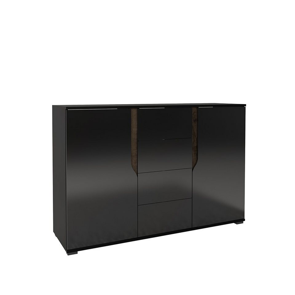 Lomadox Kommode Leiria 132 Wohnzimmer Esszimmer Sideboard In Schwarz