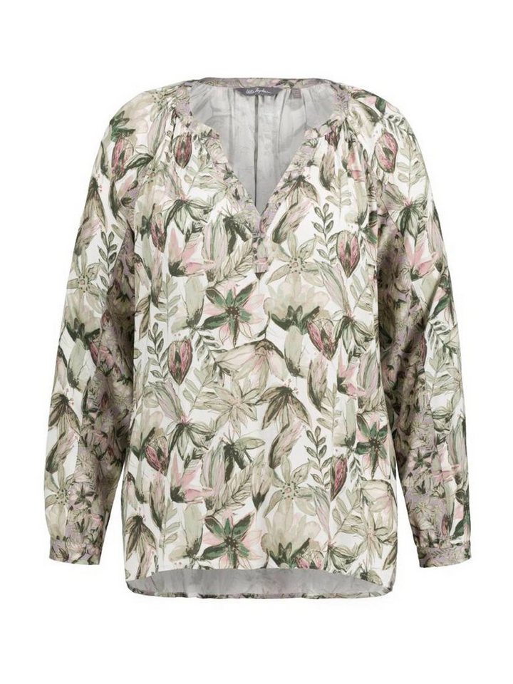Ulla Popken Longbluse Bluse Blüten Tunika Ausschnitt Hinten Länger