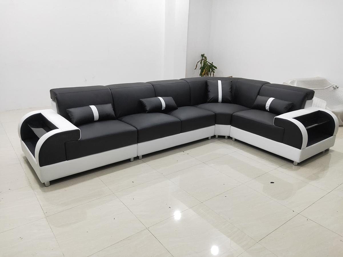 JVmoebel Ecksofa, Ledersofa L-Form Couch Wohnlandschaft Ecksofa ...