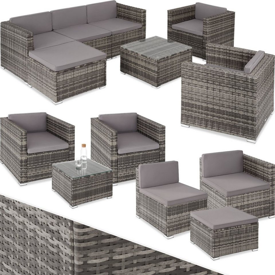 Tectake Loungeset Rattan Lounge Set 7 Tlg Gartenmöbel Sets Aus