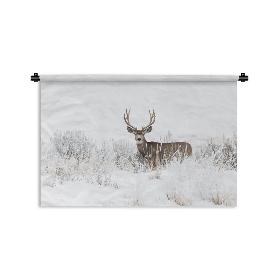 Muchowow Wanddekoobjekt Hirsche Winter Schnee Tiere