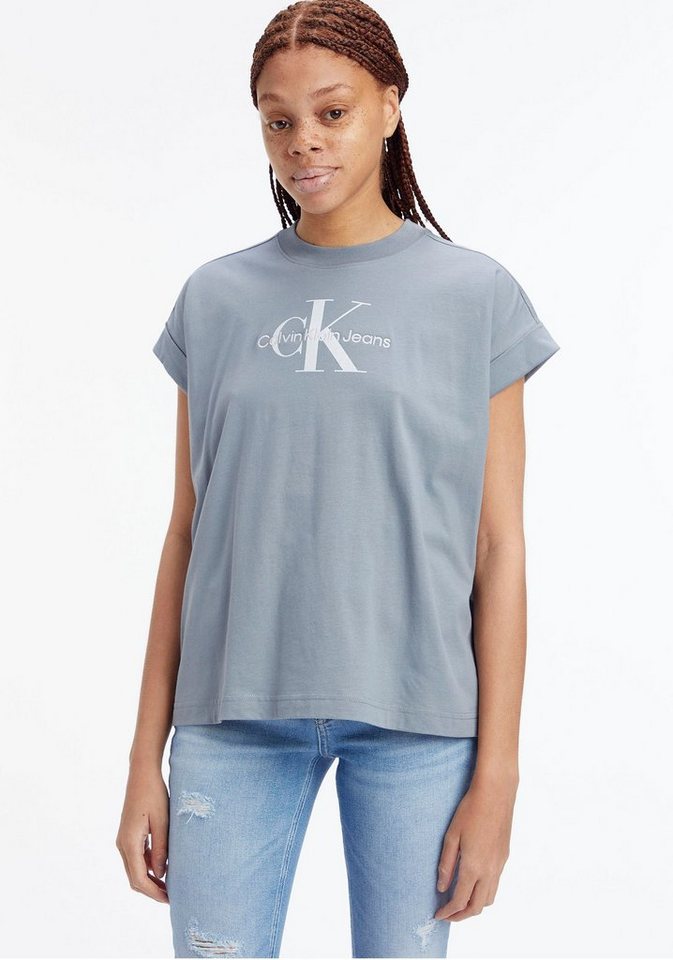 Calvin Klein Jeans T Shirt Mit Breitem Umschlagbund An Den Ärmeln