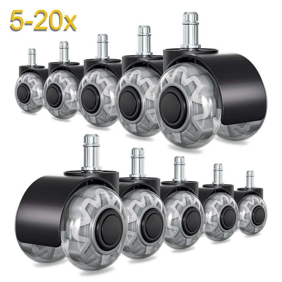 Clanmacy Stuhlrolle 10 Bürostuhlrollen 11x22mm360 Grad Drehung Böden