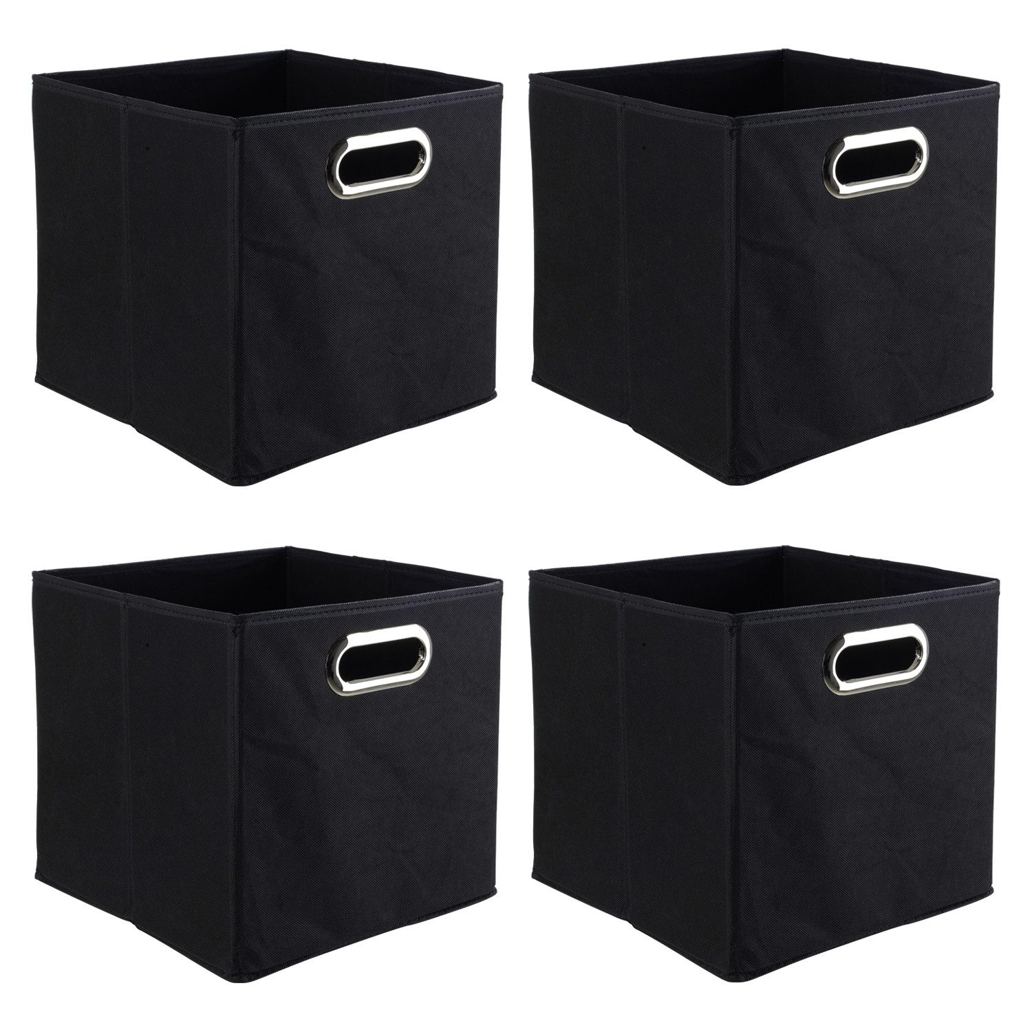 casa NOVA Aufbewahrungsbox ENNI, 4er Set, Vlies, B 27 cm x T 27 cm, Schwarz