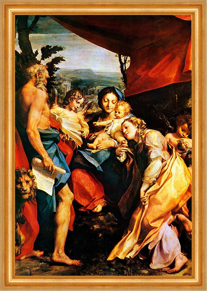 Kunstdruck Die Madonna mit dem heiligen Hieronymus Correggio Allegri St. H A3 014, (1 St)