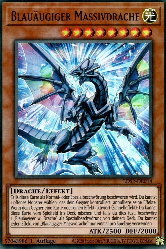 Recollectibles Sammelkarte Yugioh Karte Blauäugiger Massivdrache V 1
