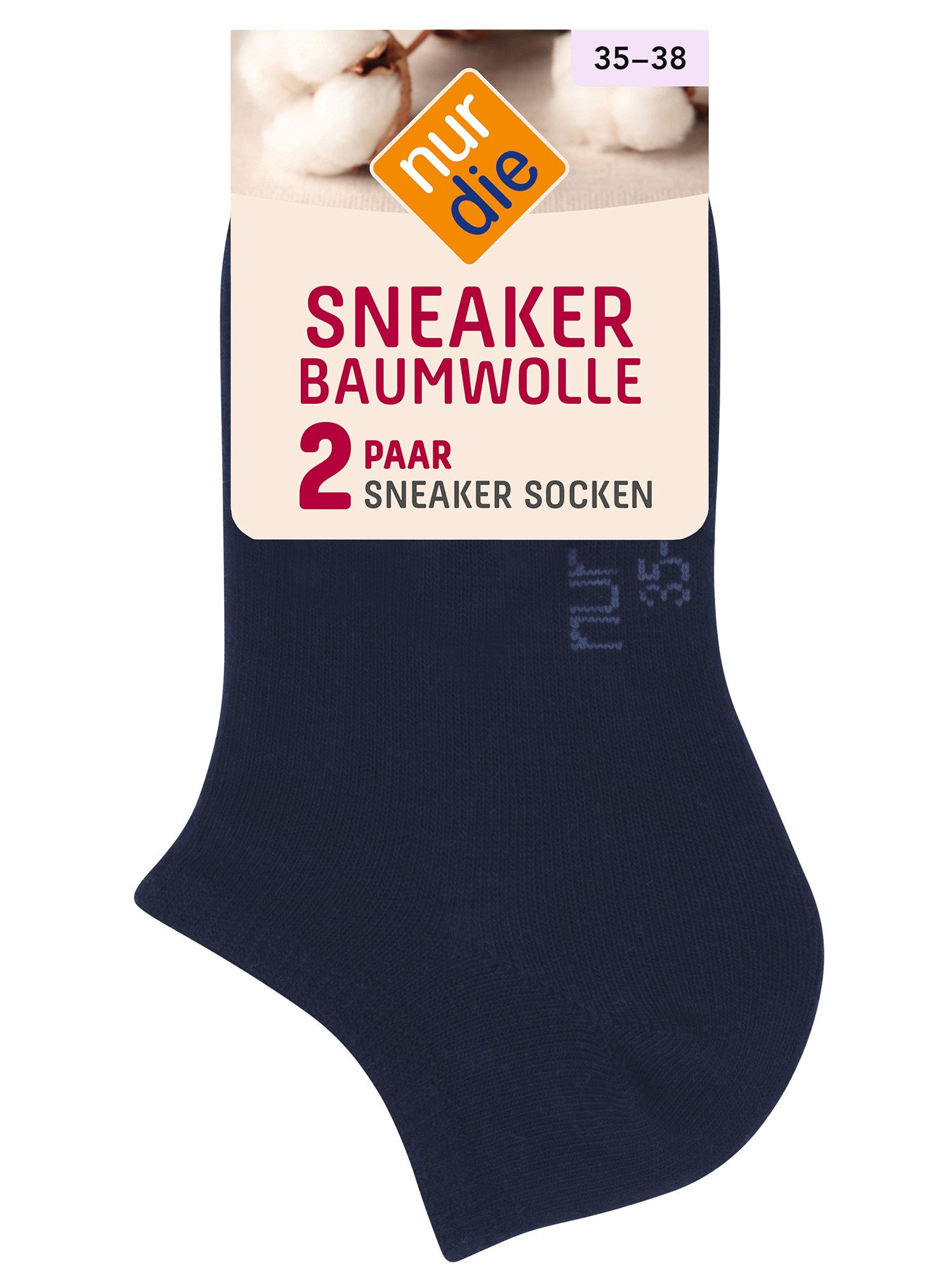 Nur Die Sneakersocken 2er-Pack Baumwolle (2-Paar), Sneaker Socks
