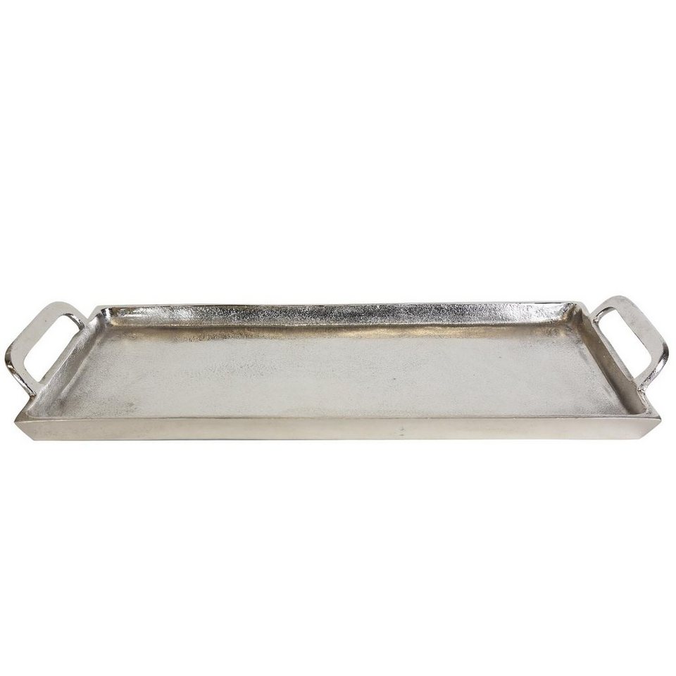 Casa Moro Tablett Silber Tablett Messina Mit Griff Rechteckig 46cm Lang