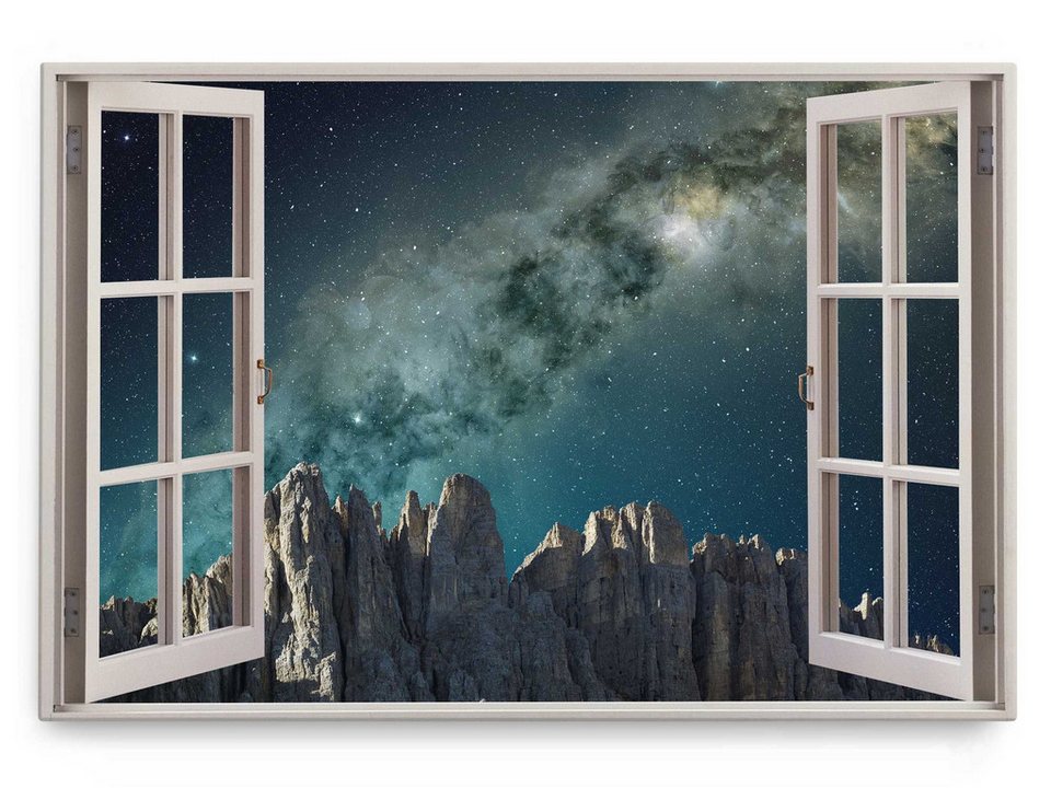 Sinus Art Leinwandbild Wandbild 120x80cm Fensterbild Milchstraße