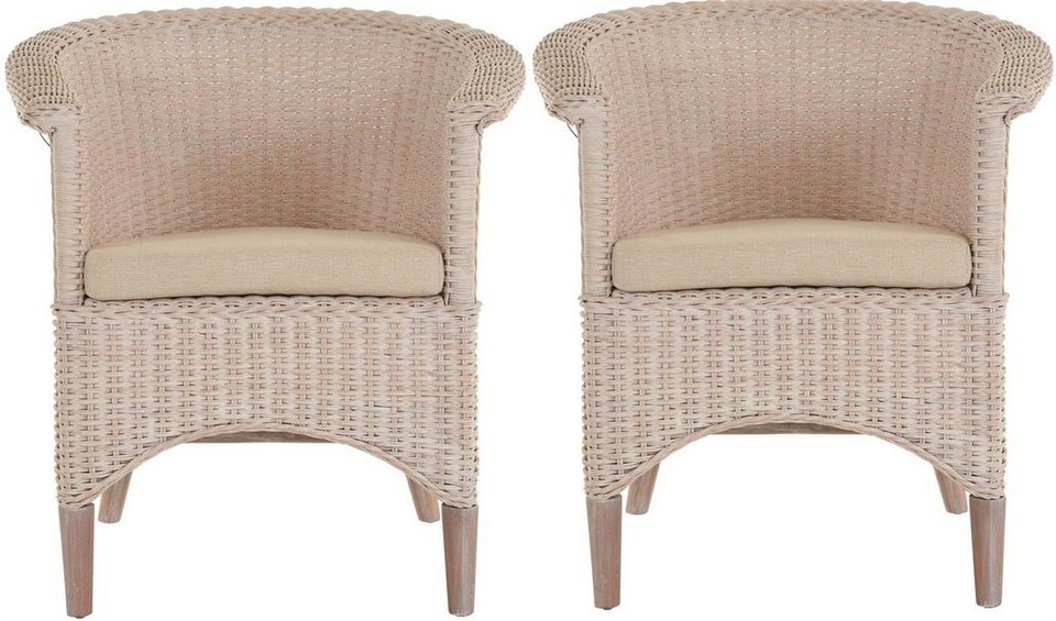 Krines Home Sessel Set2 Eleganter Rattan Clubsessel Rattan