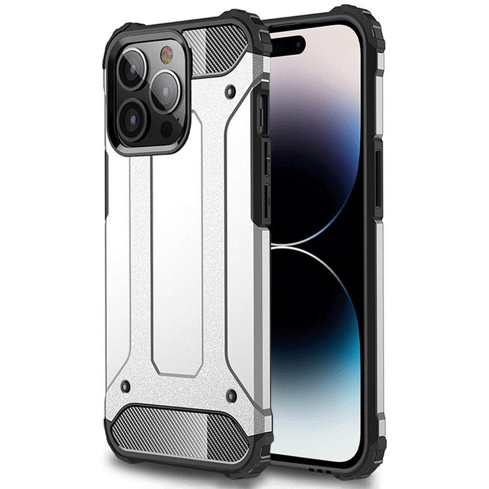Fitsu Handyhülle Outdoor Hülle Für Iphone 14 Pro Max Silber 67 Zoll