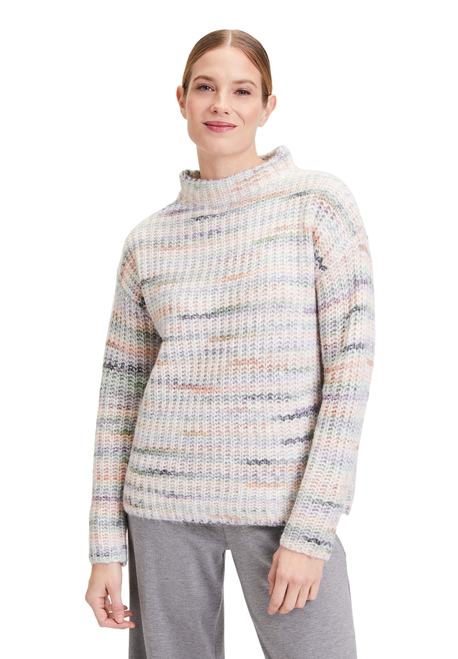 Cartoon Strickpullover Cartoon Basic Strickpullover Mit Stehkragen 1