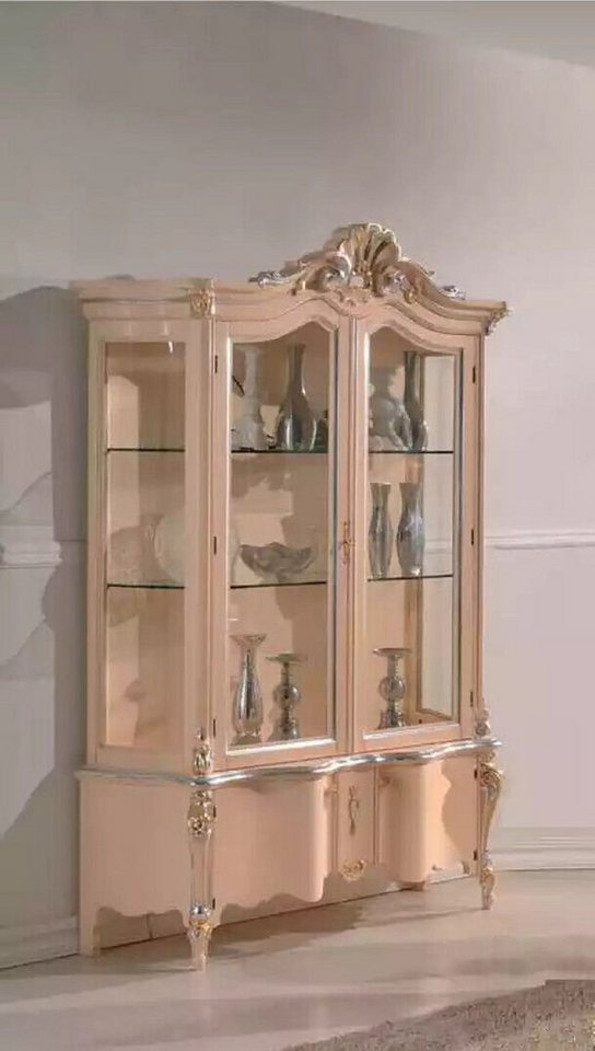 Jvmoebel Vitrine Luxus Holzschrank Design Sideboard Schränke Beige