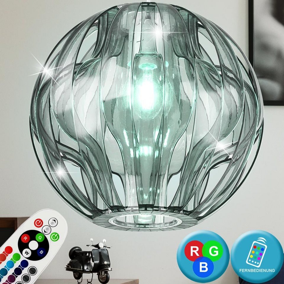 Etc Shop Kugelleuchte Kugel Hänge Lampe Fernbedienung Chrom Decken