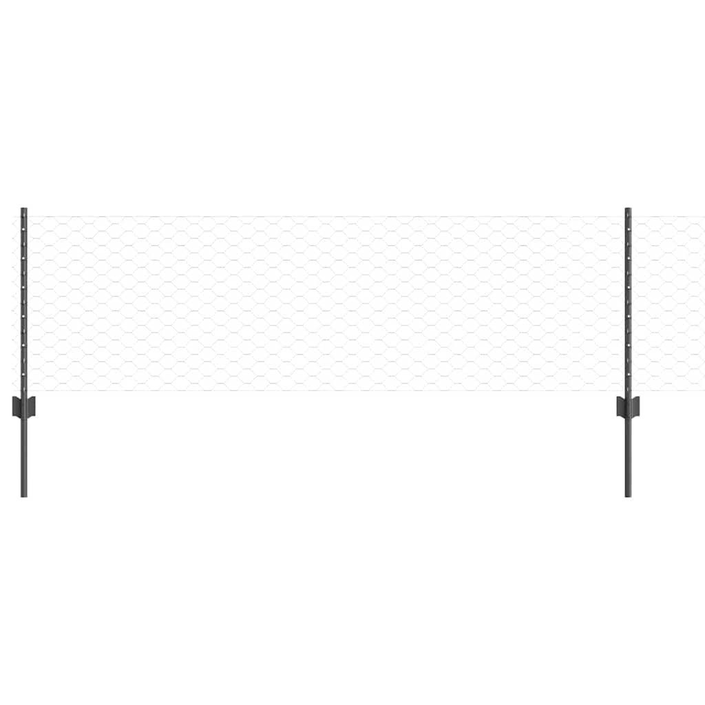 vidaXL Zaun, Zaun mit Pfosten Grün 0,6 x 50 m Stahl und PVC, Gartenzaun