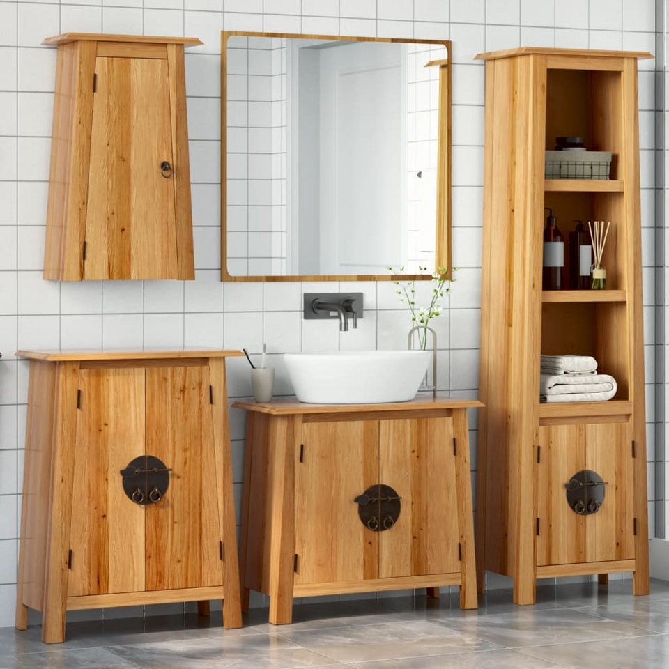 Vidaxl Badezimmer Set 4 Tlg Badmöbel Set Massivholz Kiefer 1 St