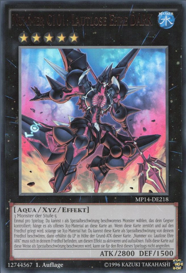 Recollectibles Sammelkarte Yugioh Karte Nummer C101 Lautlose Ehre Dark