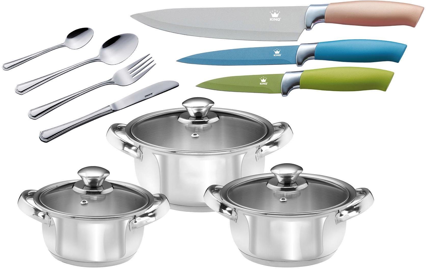 King Topf Set Edelstahl 180 Set 33 Tlg Inkl Kochmesser Im