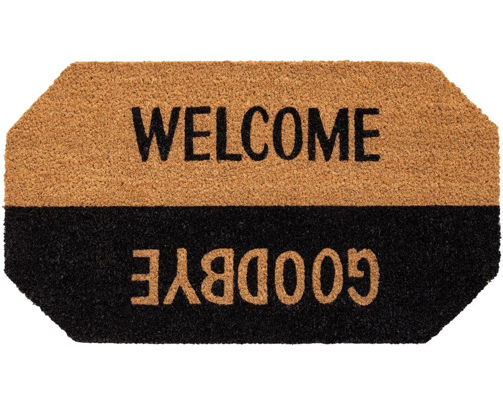 Matches21 Home And Hobby Fußmatte Kokosmatte Welcome Goodbye Spruch Als