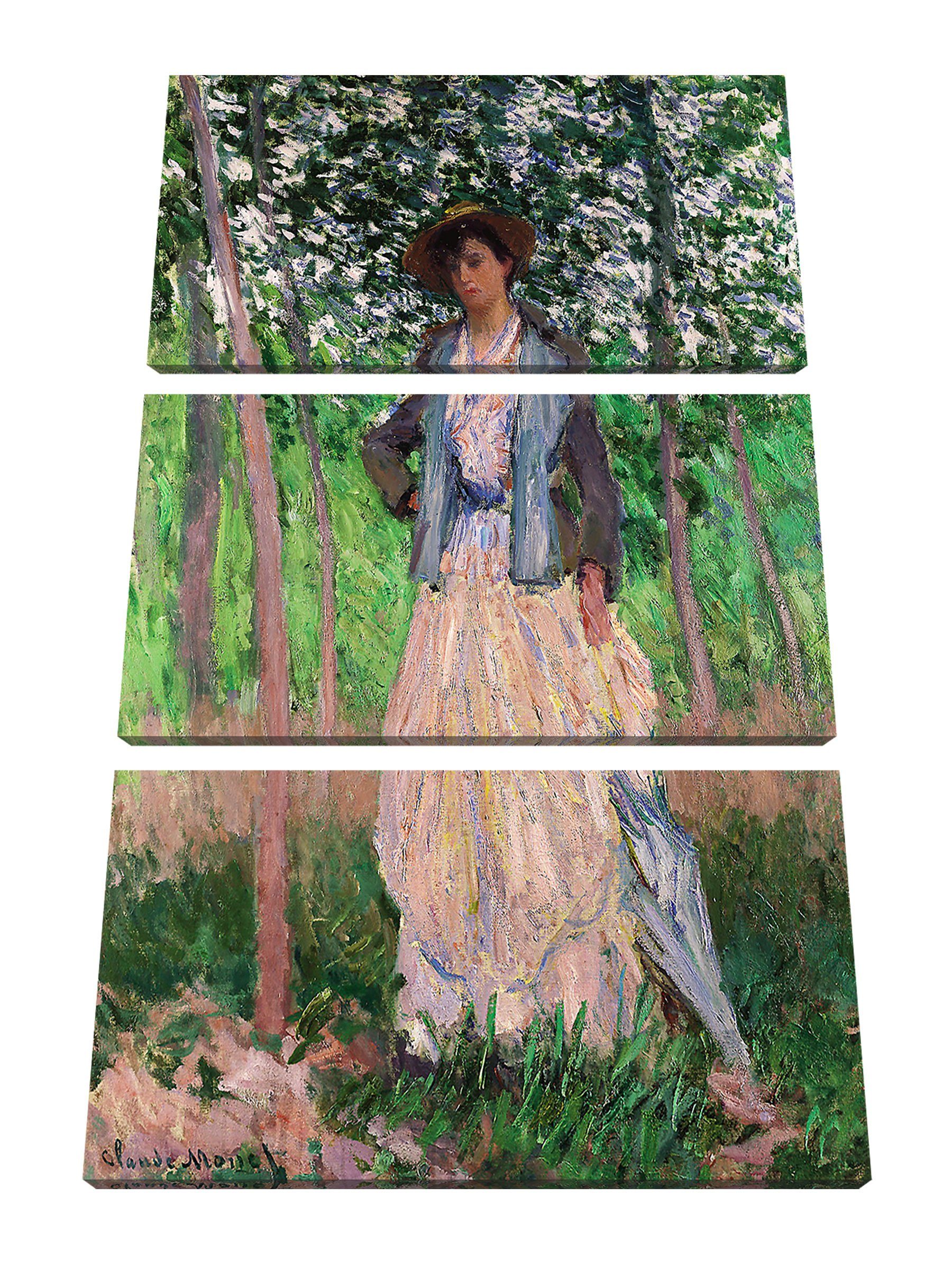 Pixxprint Leinwandbild Claude Monet Die Spaziergängerin Suzanne