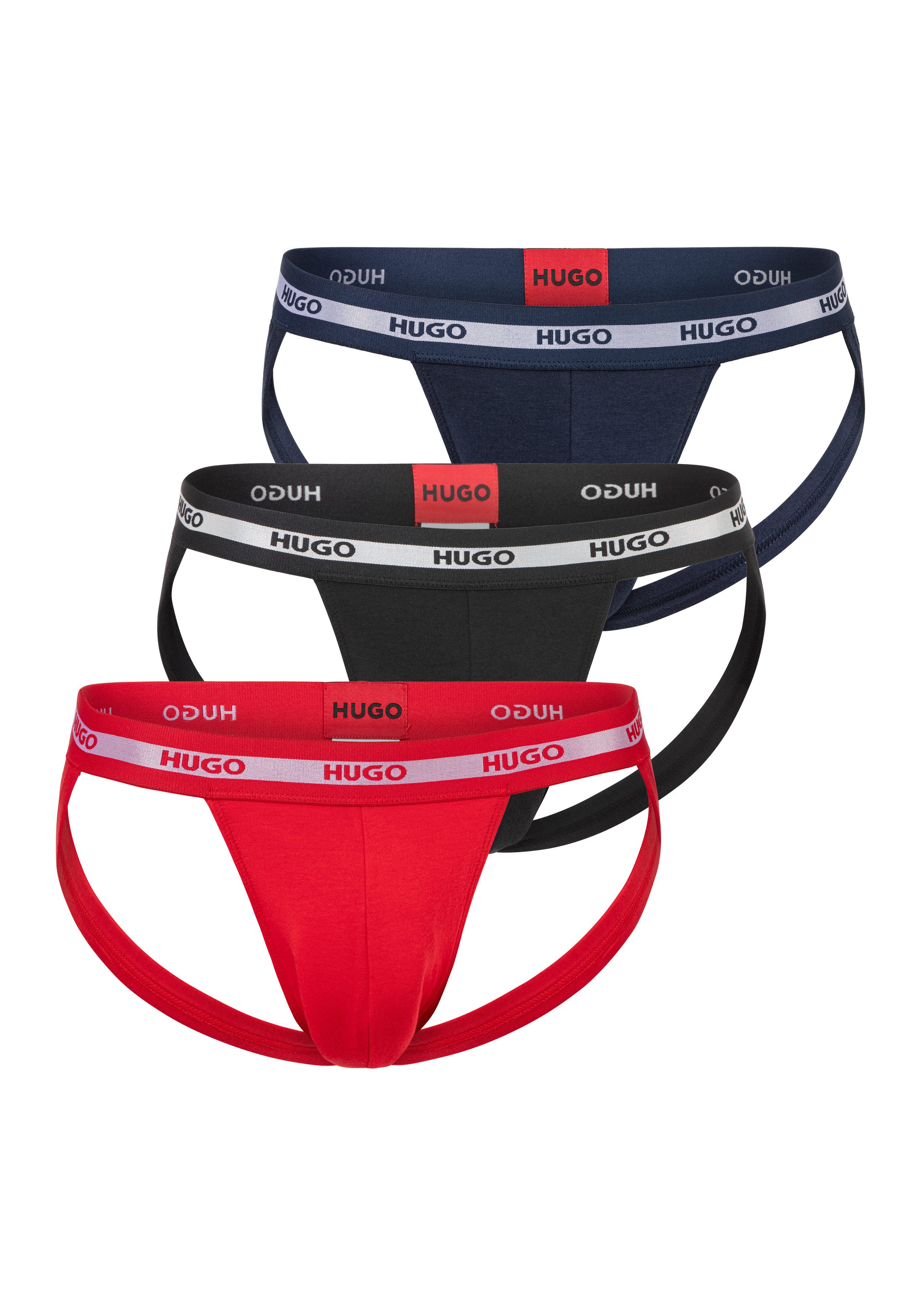HUGO String JOCKSTR TRIPL PLANET (Packung, 3-St) mit Hugo-Logomuster