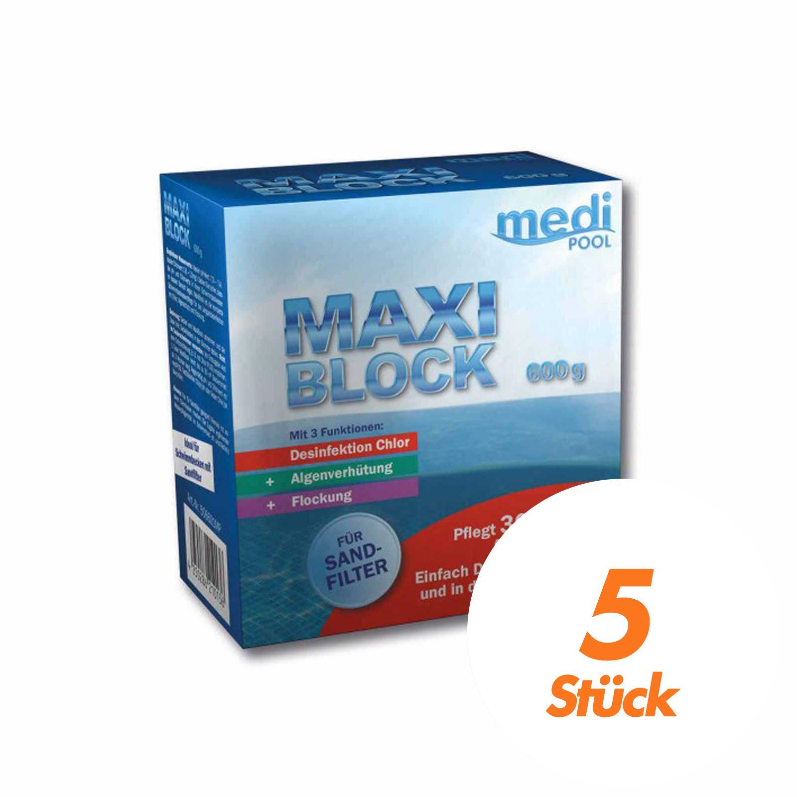 mediPOOL Chlortabletten MaxiBlock 5x 600g Multiblock Chlorblock ...