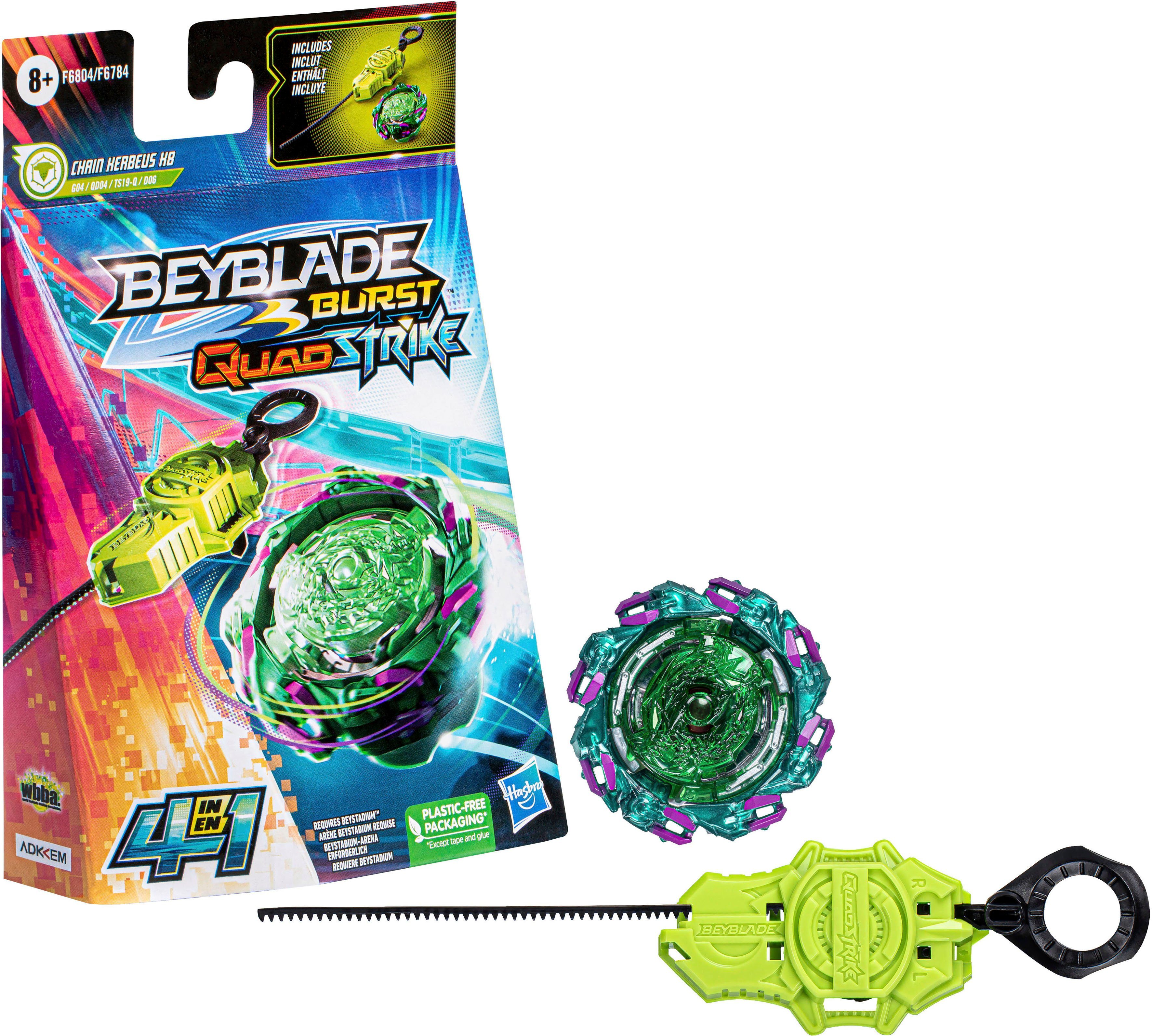 Hasbro Speed-Kreisel Beyblade Burst Quadstrike Chain Kerbeus, Durch das ...