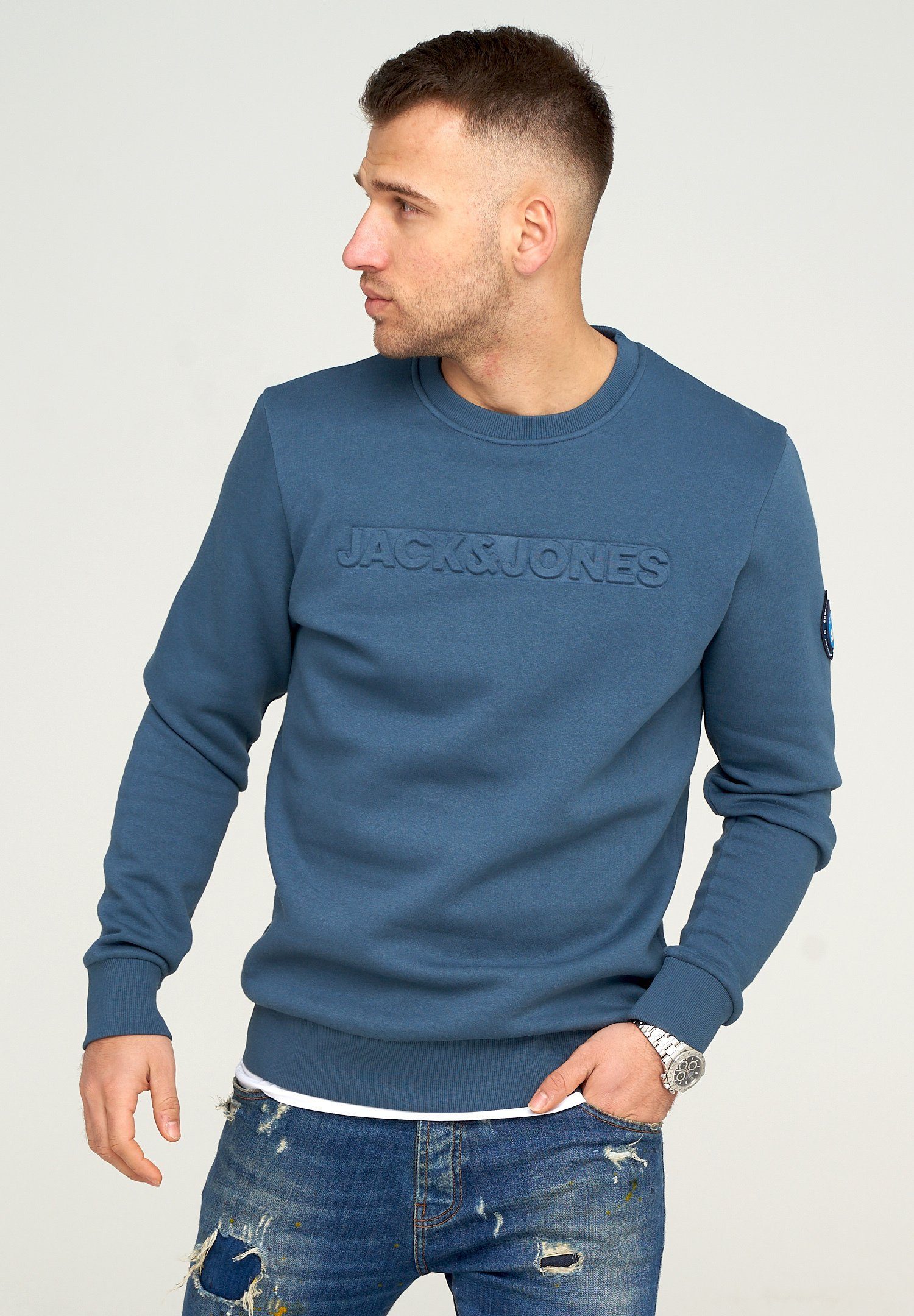 Jack & Jones Sweatshirt JCOBOOM SWEAT CREW NECK Sweatpullover mit Logo ...