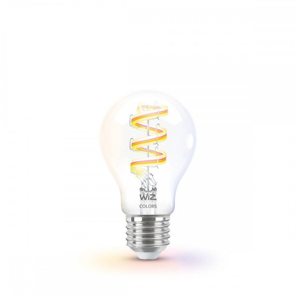 WiZ LED-Leuchtmittel Wi-Fi BLE A60 E27 822-65 RGB LED-Filament-Lampe transparent, RGB, warmweiß ...