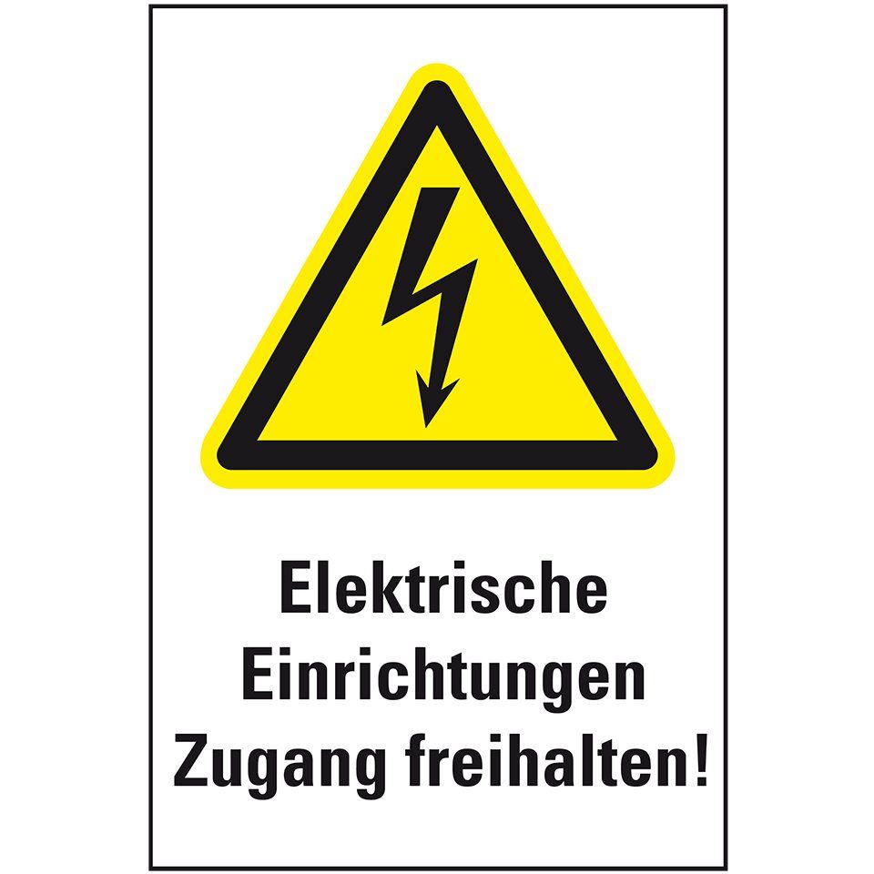 König Werbeanlagen Hinweisschild Elektrische Einrichtungen Zugang, ASR/ISO, PVC,200x300mm