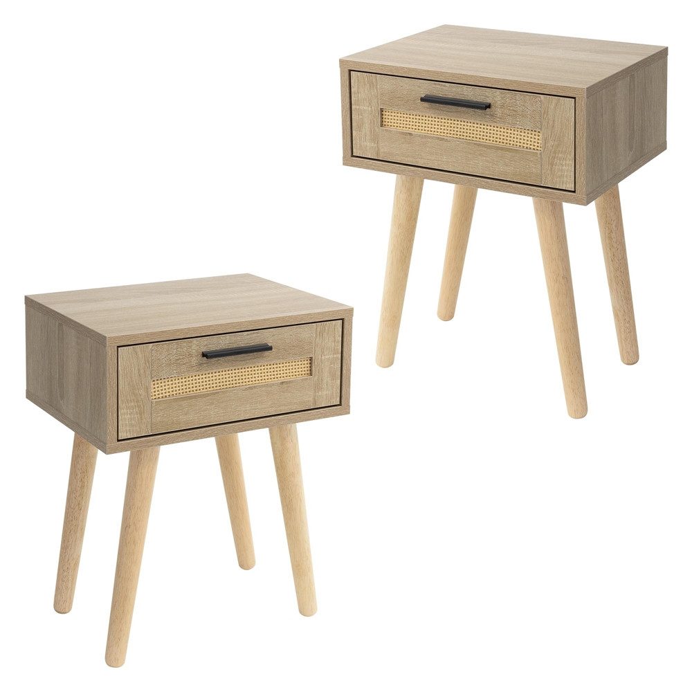 ML-DESIGN Nachttisch 2er Set Nachtkommode Nachtschrank Nachtkonsole für Schlafzimmer (2-St ...