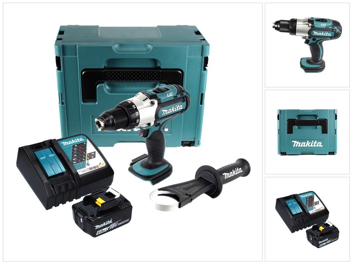 Makita Säulenbohrmaschine DDF 451 RG1J Akku Bohrschrauber 18 V 80 Nm + 1x Akku 6,0 Ah + Ladeger