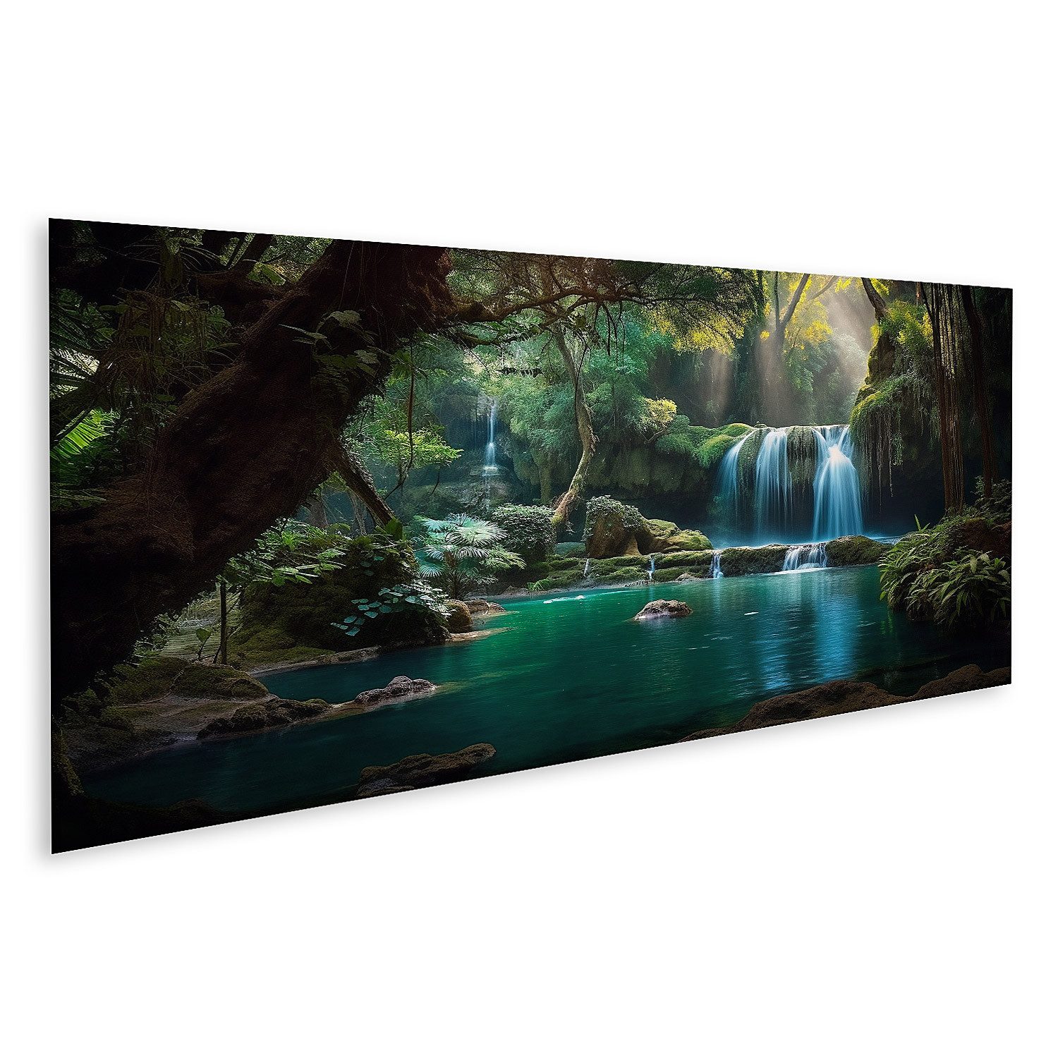 islandburner Leinwandbild Wasserfall Mitten Im Dschungel Fantasielandschaften Bilder