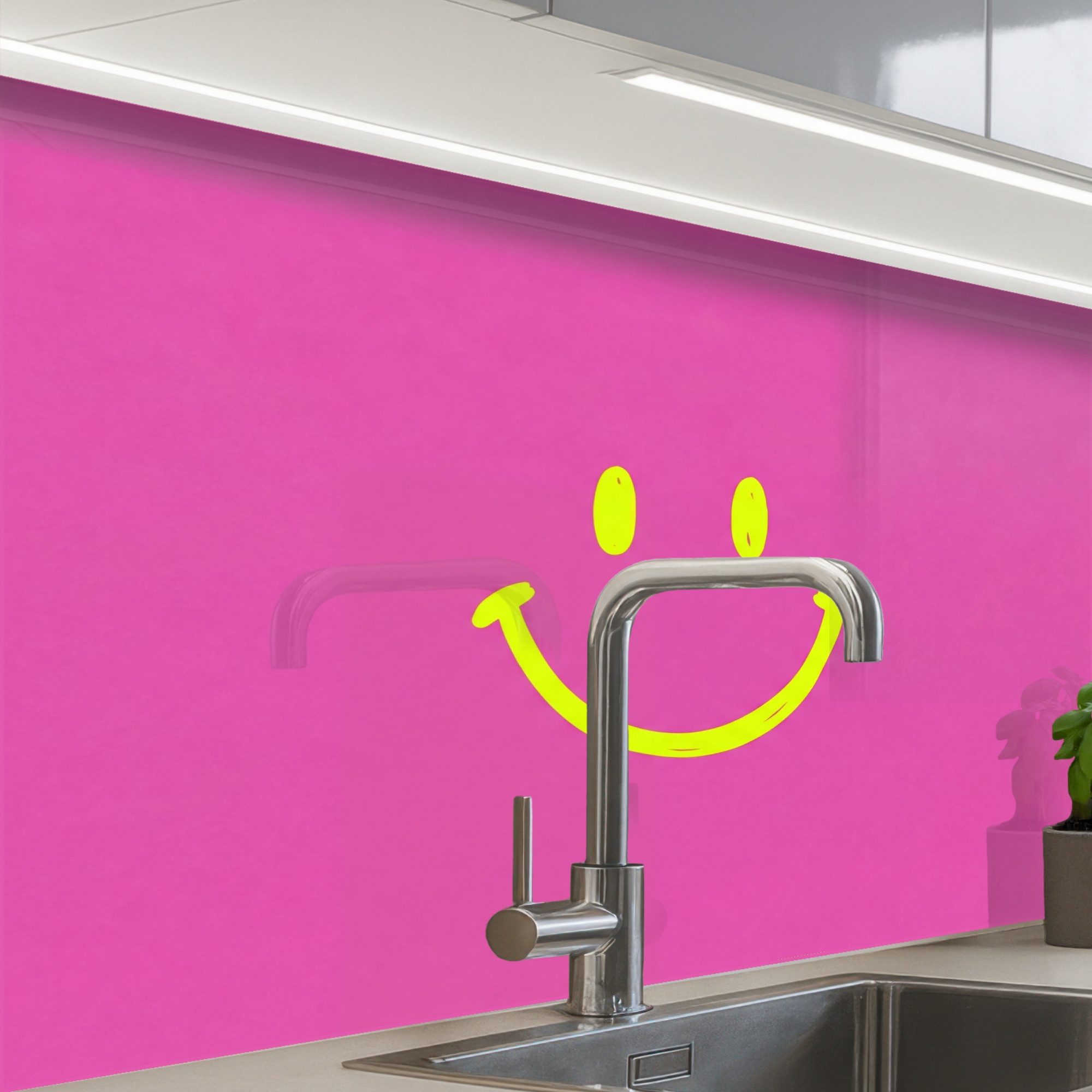 KitchenYeah Küchenrückwand selbstklebend (keine Folie) Smiley - Tropf ...