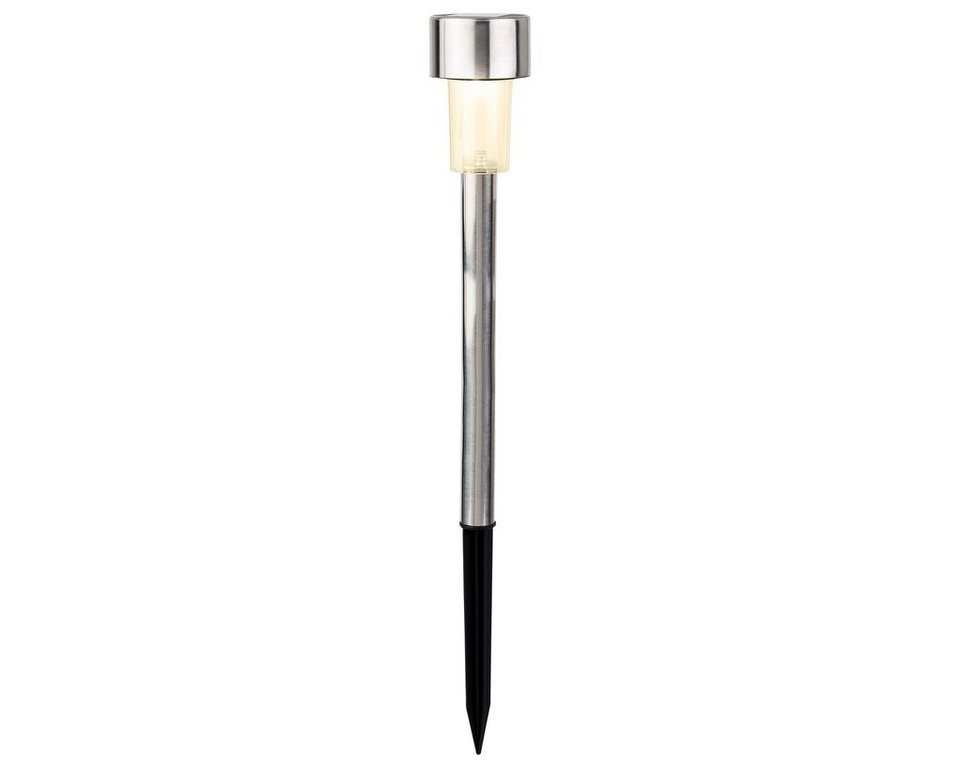 Lumineo Led Solarleuchte Led Solarleuchte Gartenstecker 24cm Edelstahl
