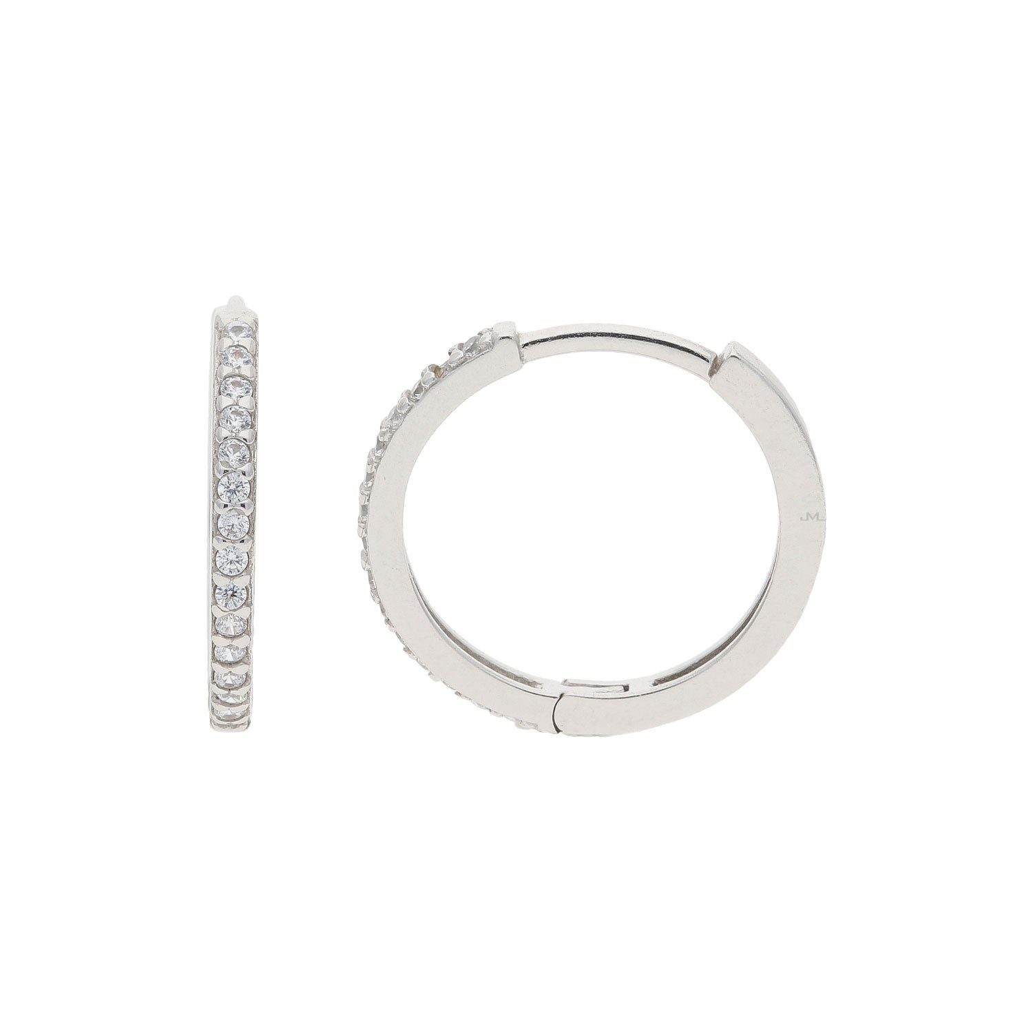 JuwelmaLux Paar Creolen JuwelmaLux Creolen 585/000 (14 Karat) Weißgold mit synth. Zirkonia JL2 ...