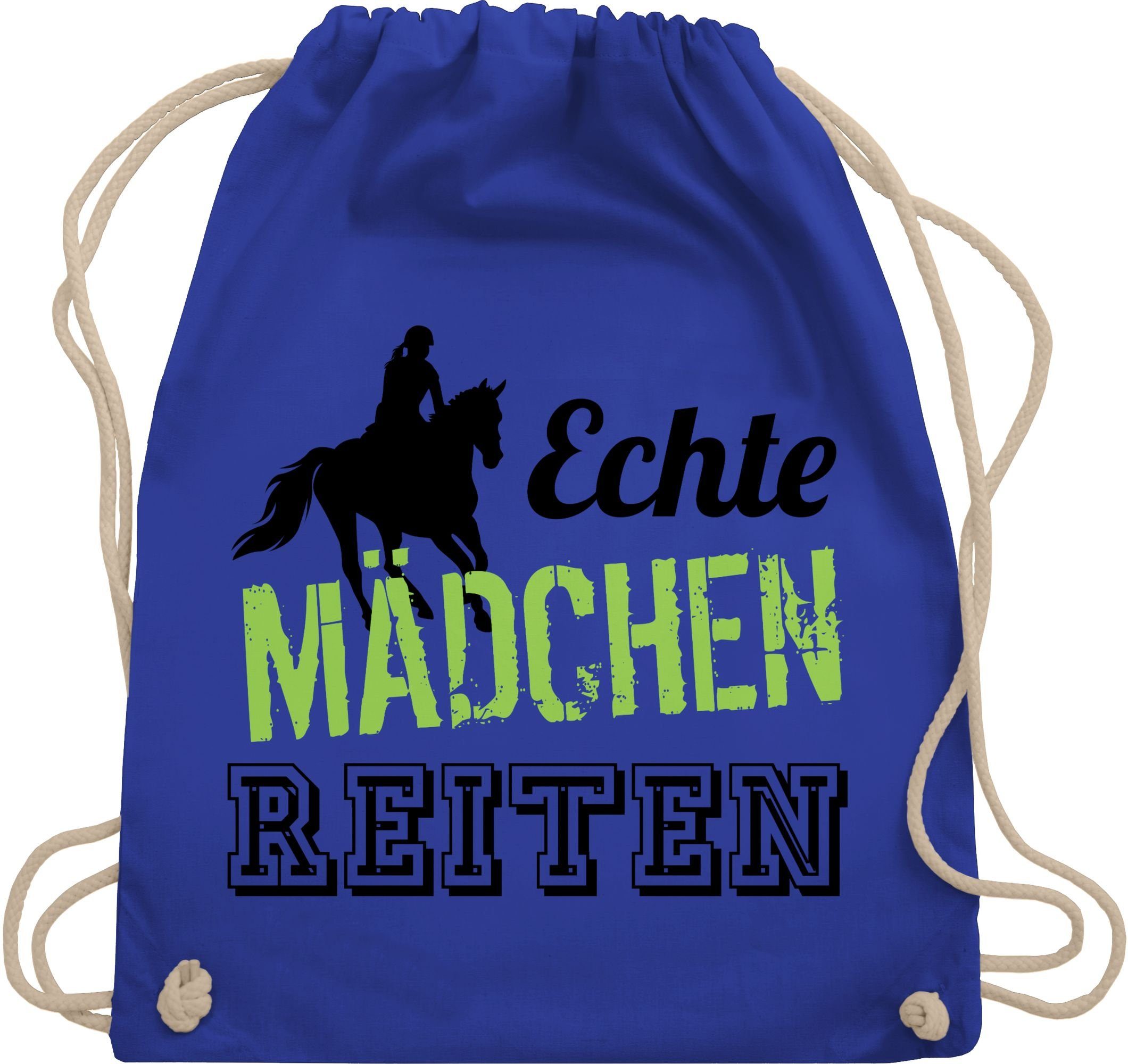 Shirtracer Turnbeutel Echte Mädchen Reiten Grün Pferd And Pferde