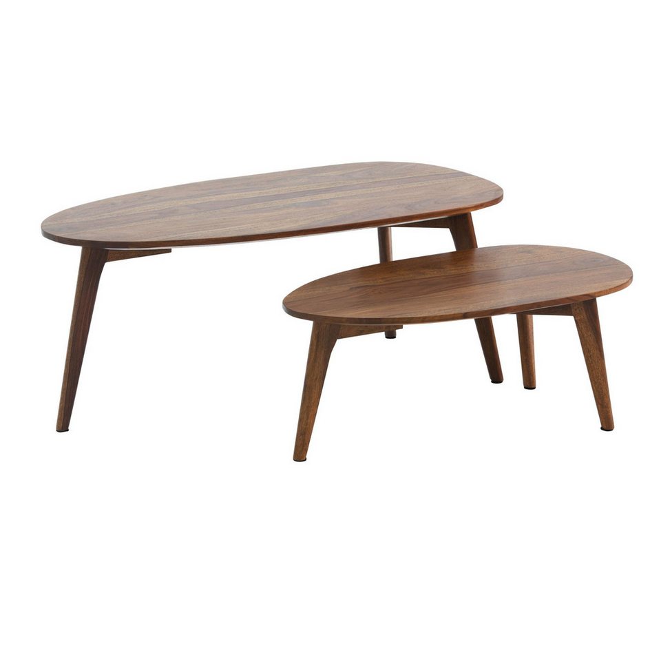 Wohnling Satztisch Wl6724 Sheesham Massivholz Couchtisch 2er Set