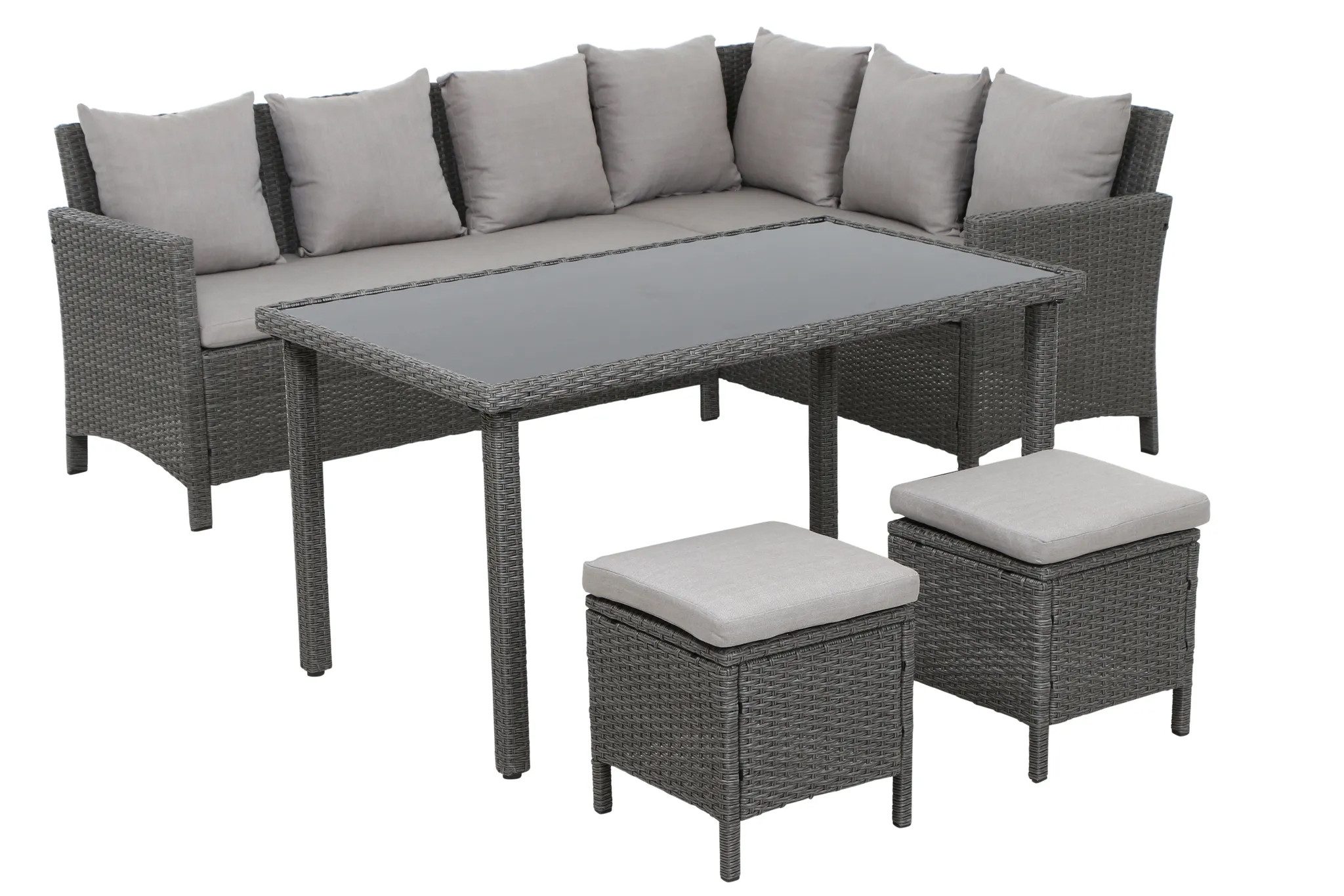 Siena Garden Gartenlounge Set Ankor Casual Dining Eck Set Mit Hocker
