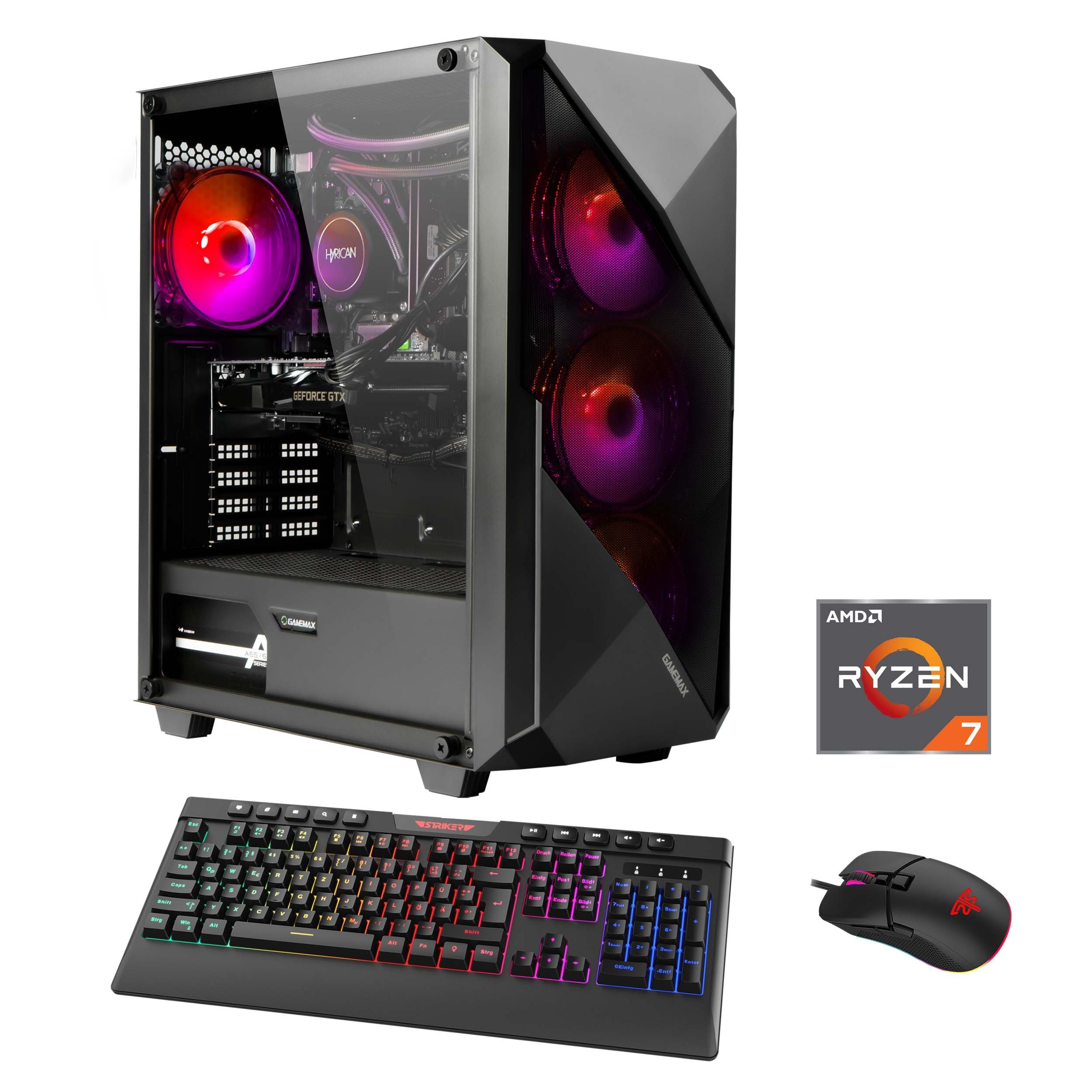 Hyrican Striker 7146 Gaming-PC (AMD Ryzen 7 7700X, RTX 4060, 16 GB RAM, 1000 GB SSD ...
