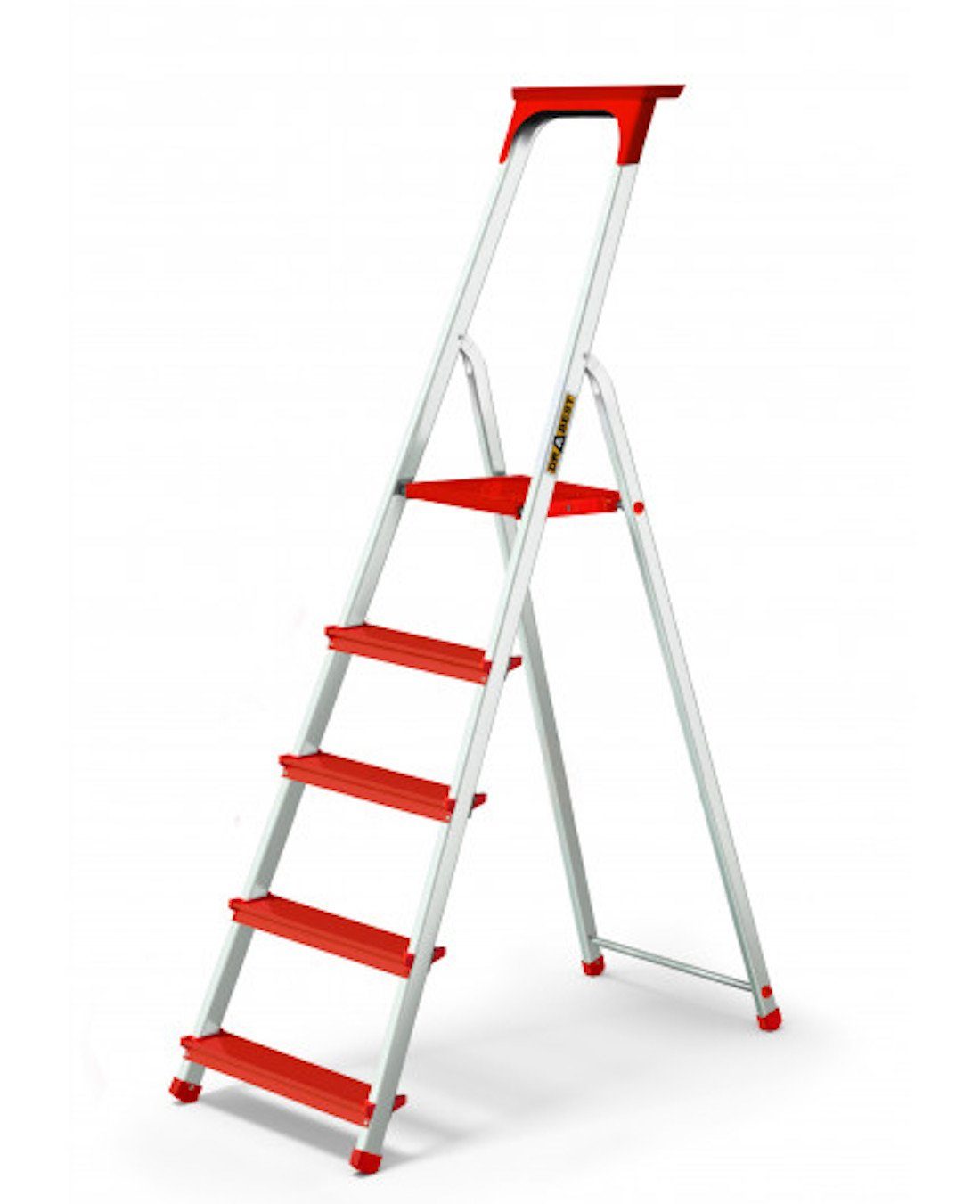 TRIZERATOP Stehleiter Stehleiter 5 Sprossen (150kg) rot Haushaltsleiter (Stehleiter ALDP+K 5 ...