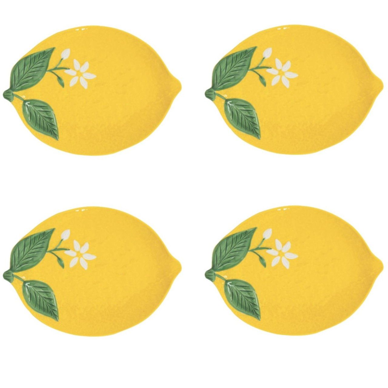 Easylife Servierplatte Fleurs Et Citrons Porzellan Mehrfarbig L25cm