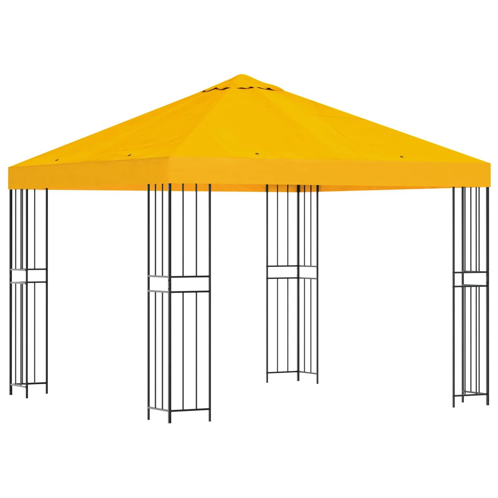 vidaXL Partyzelt Pavillon 4 x 3 m Gelb Polyester und Stahl 190 gsm