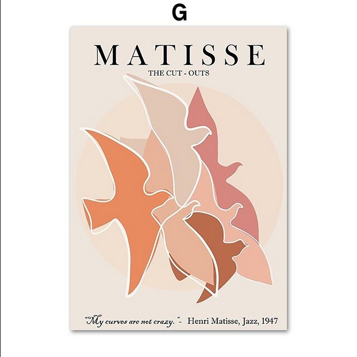 TPFLiving Kunstdruck (OHNE RAHMEN) Poster - Leinwand - Wandbild, Henri Matisse - Korallen ...