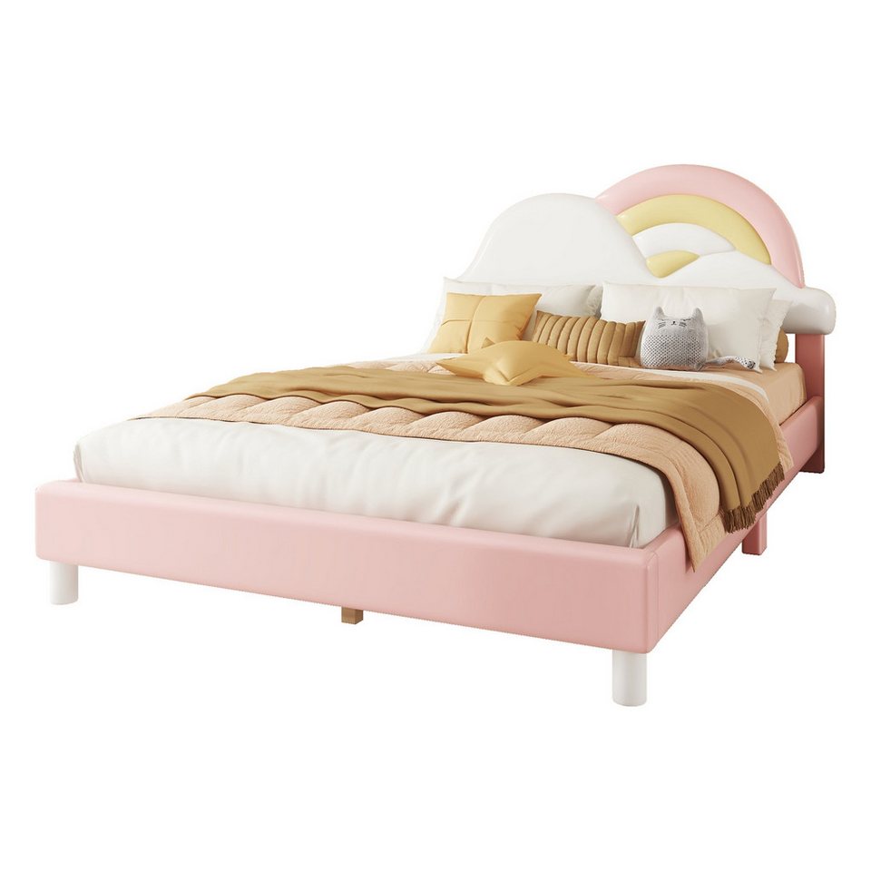 Gotagee Polsterbett Kinderbett 140x200cm Regenbogenform Doppelbett