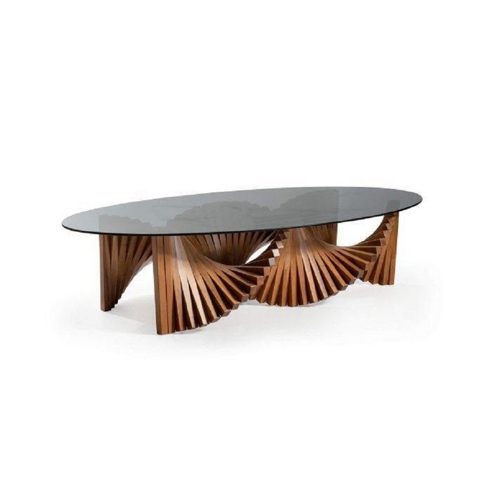 Jvmoebel Couchtisch Design Luxus Wohnzimmer Oval Couchtisch Braun Farbe
