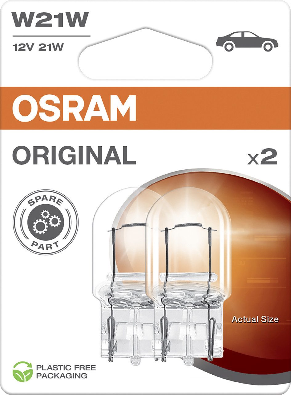 Osram KFZ-Ersatzleuchte Osram Signallampe W21W Original 2.0 2 Stück