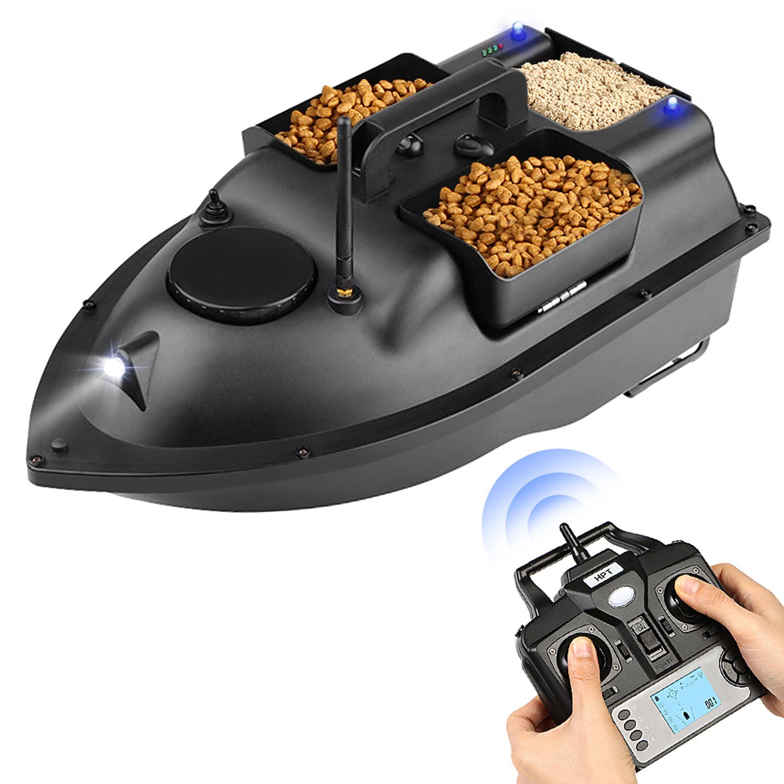 Tidyard RC-Boot GPS-Fischerköderboot mit 3 Köderbehältern Drahtloses ...