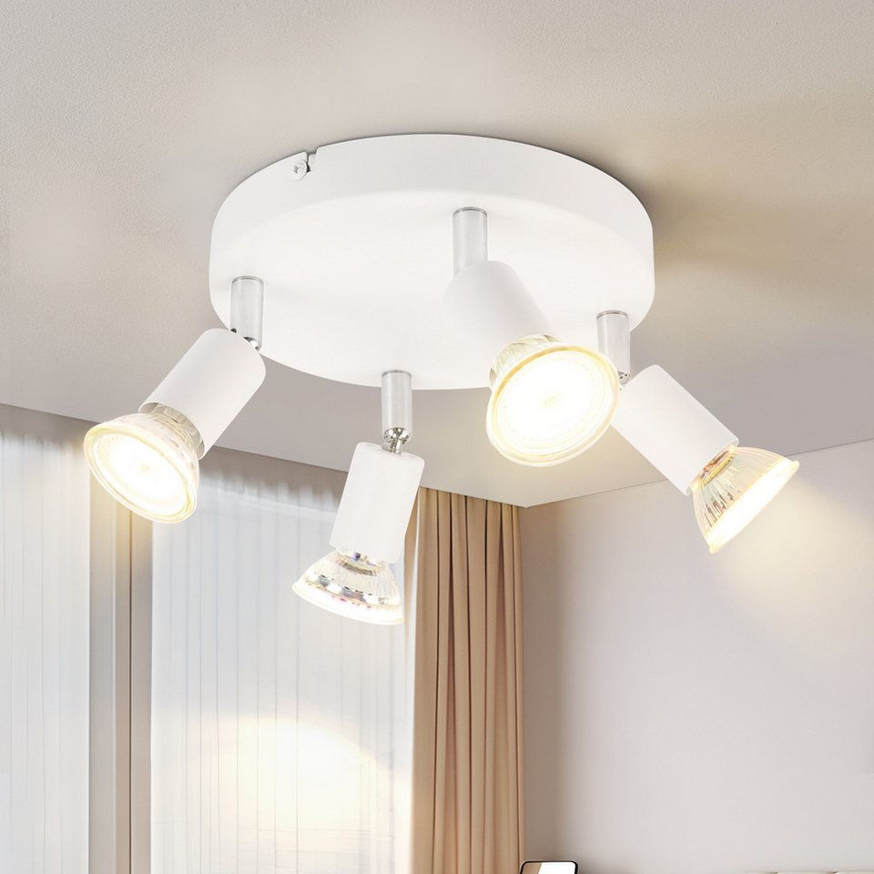 Zmh Deckenstrahler 4 Flammig Gu10 Metall Deckenlampe Für Schlafzimmer